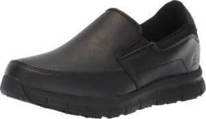 skechers womens nampa-annod food service shoe, black polyurethane, 10 us