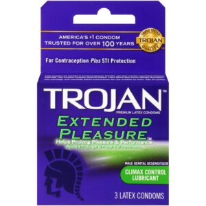 trojan extended pleasure lubricated condoms, 3ct