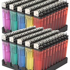 100 Cigarette Wholesale Disposable Lighters Pack of 100 with Stand