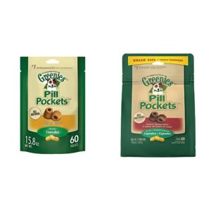 greenies pill pockets 15.8 oz. chicken and hickory smoke-flavored dog treats bundle - (31.6 oz. total)