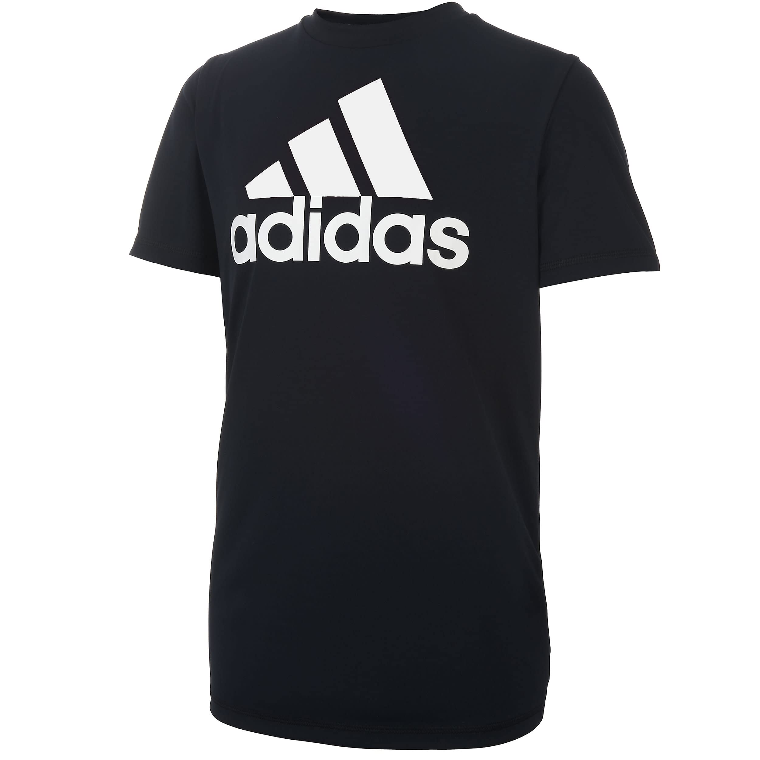 adidas Boys' Short Sleeve AEROREADY Performance Logo Tee T-Shirt, Black, Medium