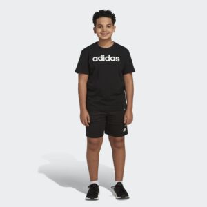 adidas Boys' Short Sleeve AEROREADY Performance Logo Tee T-Shirt, Black, Medium