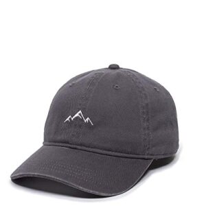 outdoor cap mountain embroidered dad hat â€“ adjustable soft cotton polo style unstructured baseball cap for men & women, charcoal