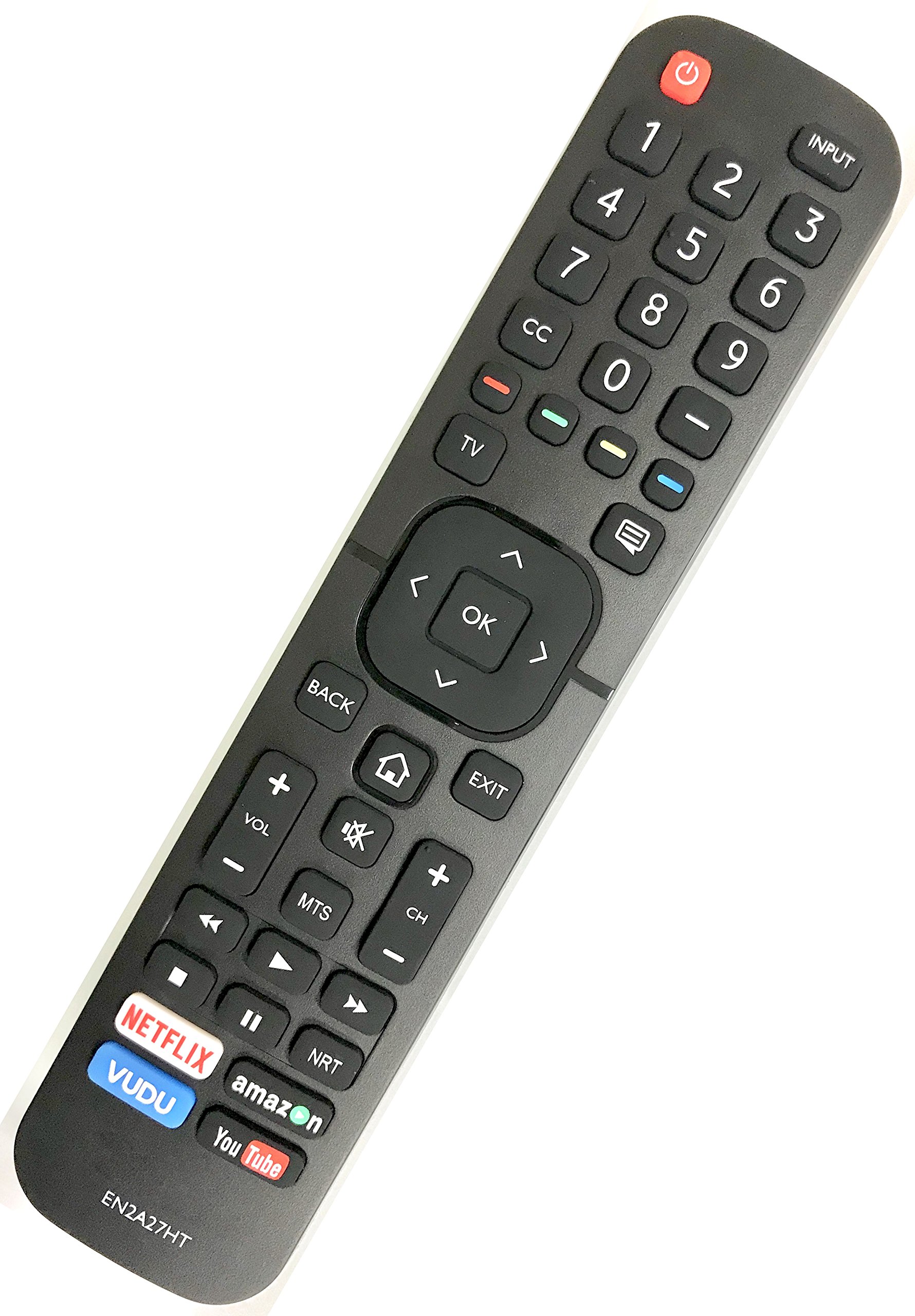 Universal for Hisense-Smart-TV-Remote, EN2A27HT Remote Compatible with All Hisense 4K LED HD UHD Smart TVsl with Netflix, YouTube, VUDU Buttons