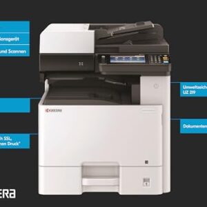 Kyocera 1102P32US0 Model ECOSYS M8130cidn Color A3 MFP Multi-Function Laser Printer (Print/Scan/Copy/Fax), 30 ppm Color, Resolution 600 x 600 dpi Up To Fine 1200 x 1200 dpi, Duplex, HyPAS Capable