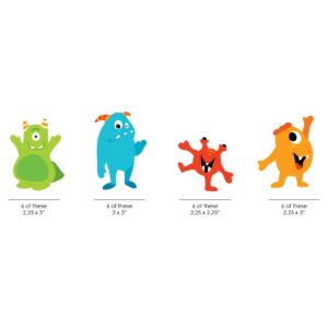 Big Dot of Happiness Monster Bash - DIY Shaped Little Monster Birthday Party or Baby Shower Cut-Outs - 24 Count