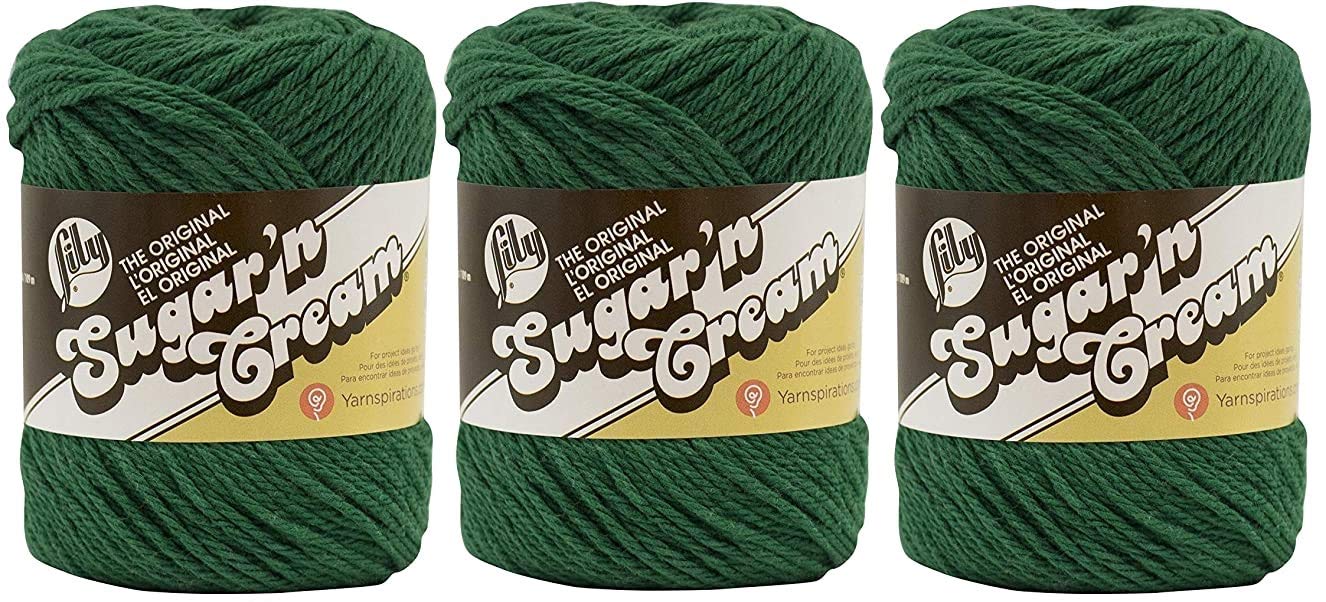 Bulk Buy: Lily Sugar 'n Cream Solids 100% Cotton Yarn (3-Pack) (Dark Pine #0016)3