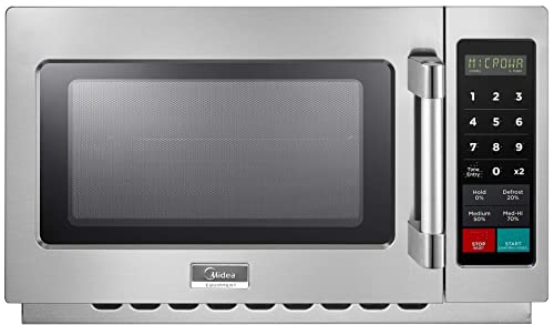 Midea Equipment 1034N1A Countertop Commercial Microwave Oven with Touch Control, 1000W, Stainless Steel, 1.2 CuFt