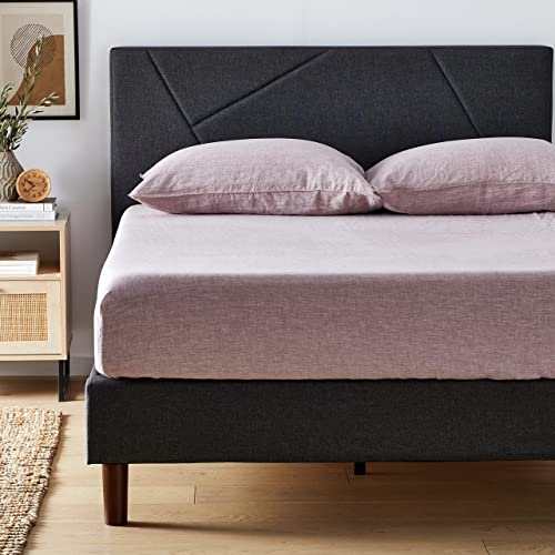 ZINUS Judy Upholstered Platform Bed Frame / Mattress Foundation / Wood Slat Support / No Box Spring Needed / Easy Assembly, Full Grey