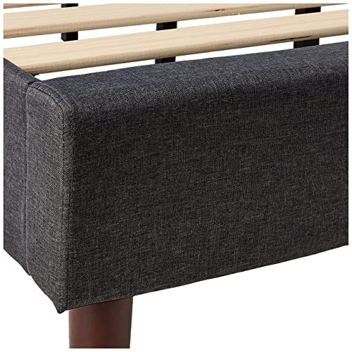 ZINUS Judy Upholstered Platform Bed Frame / Mattress Foundation / Wood Slat Support / No Box Spring Needed / Easy Assembly, Full Grey