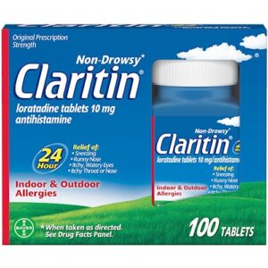 claritin 24hr non-drowsy allergy relief, loratadine tablets - 100ct