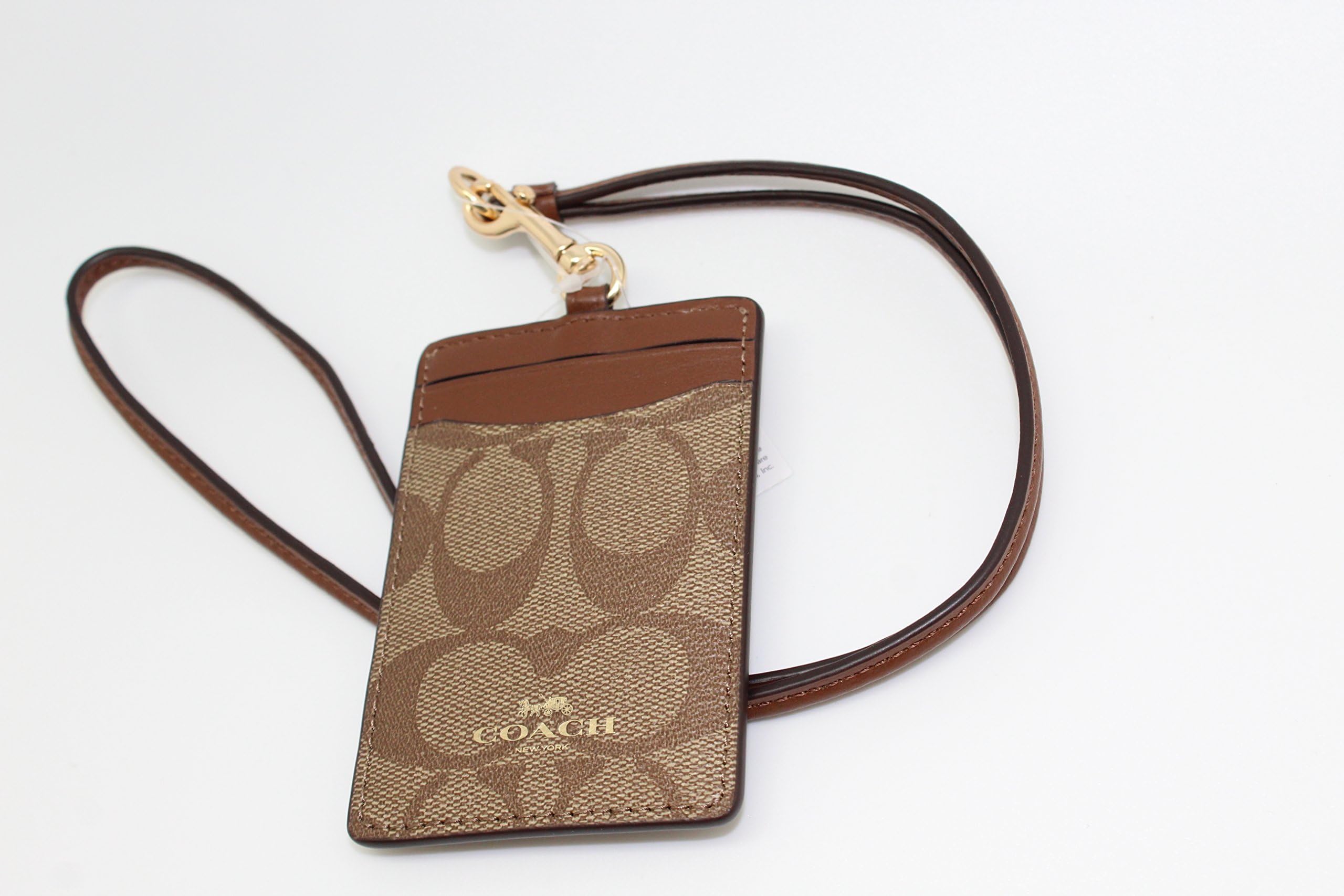 Coach Signature PVC Lanyard ID Holder