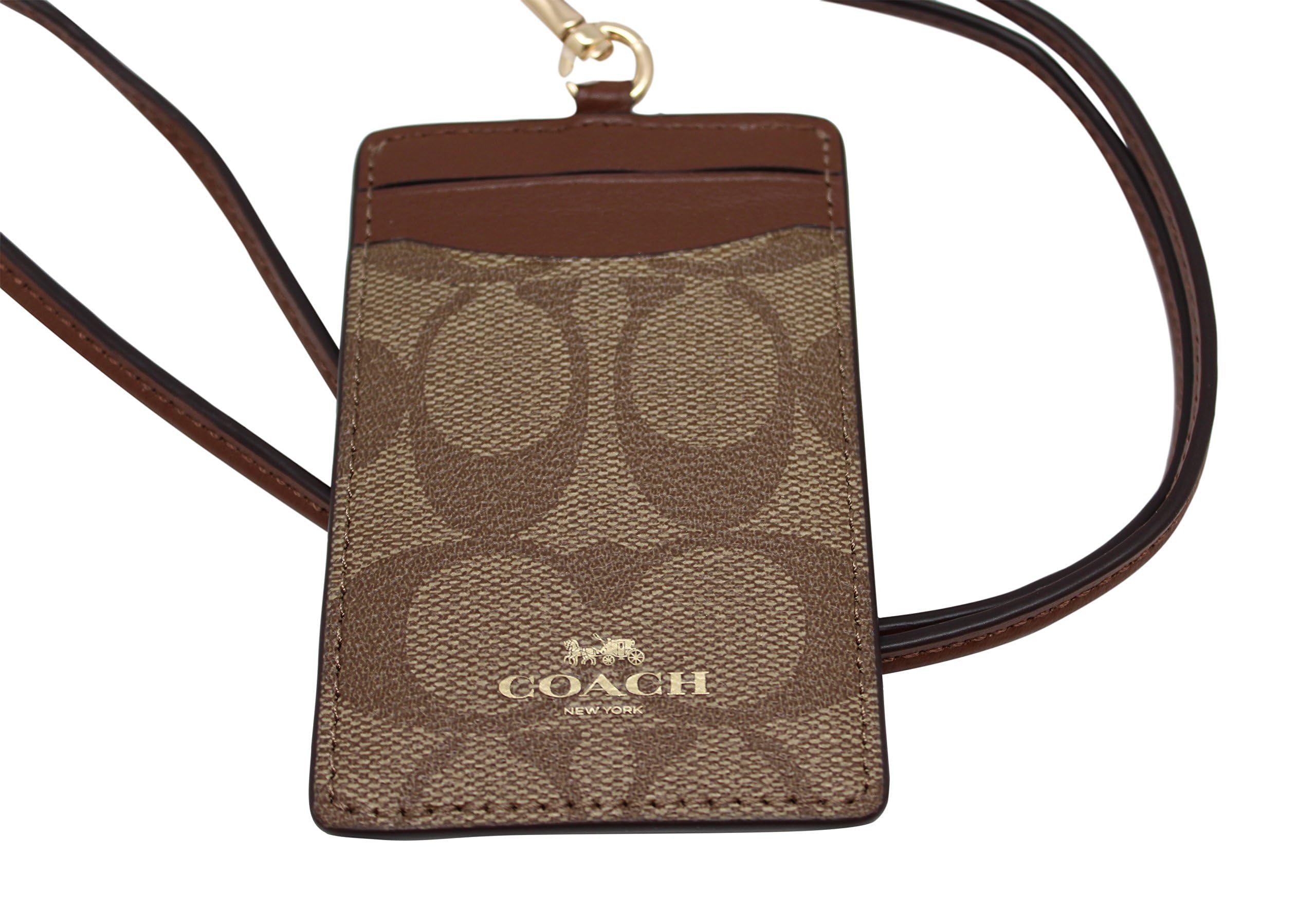 Coach Signature PVC Lanyard ID Holder