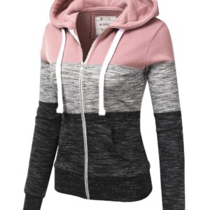 DOUBLJU Lightweight Thin Zip-Up Casual Hoodie Jackets for Womens with Plus Size