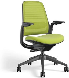 steelcase series 1 office chair - ergonomic work chair with wheels for carpet - helps support productivity - weight-activated controls, back supports & arm support - easy assembly - wasabi