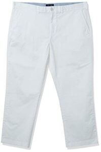 tommy hilfiger mens big and tall classic fit stretch chino casual pants, bright white, 44w x 32l us