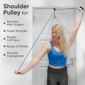 Shoulder Pulley for Physical Therapy, Over Door Pulley for Shoulder Recovery, Exercise Pulley for Shoulder Rehab, Rotator Cuff Exerciser for Frozen Shoulders and Range of Motion