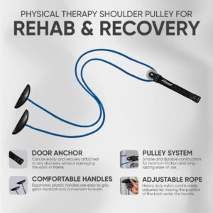 Shoulder Pulley for Physical Therapy, Over Door Pulley for Shoulder Recovery, Exercise Pulley for Shoulder Rehab, Rotator Cuff Exerciser for Frozen Shoulders and Range of Motion