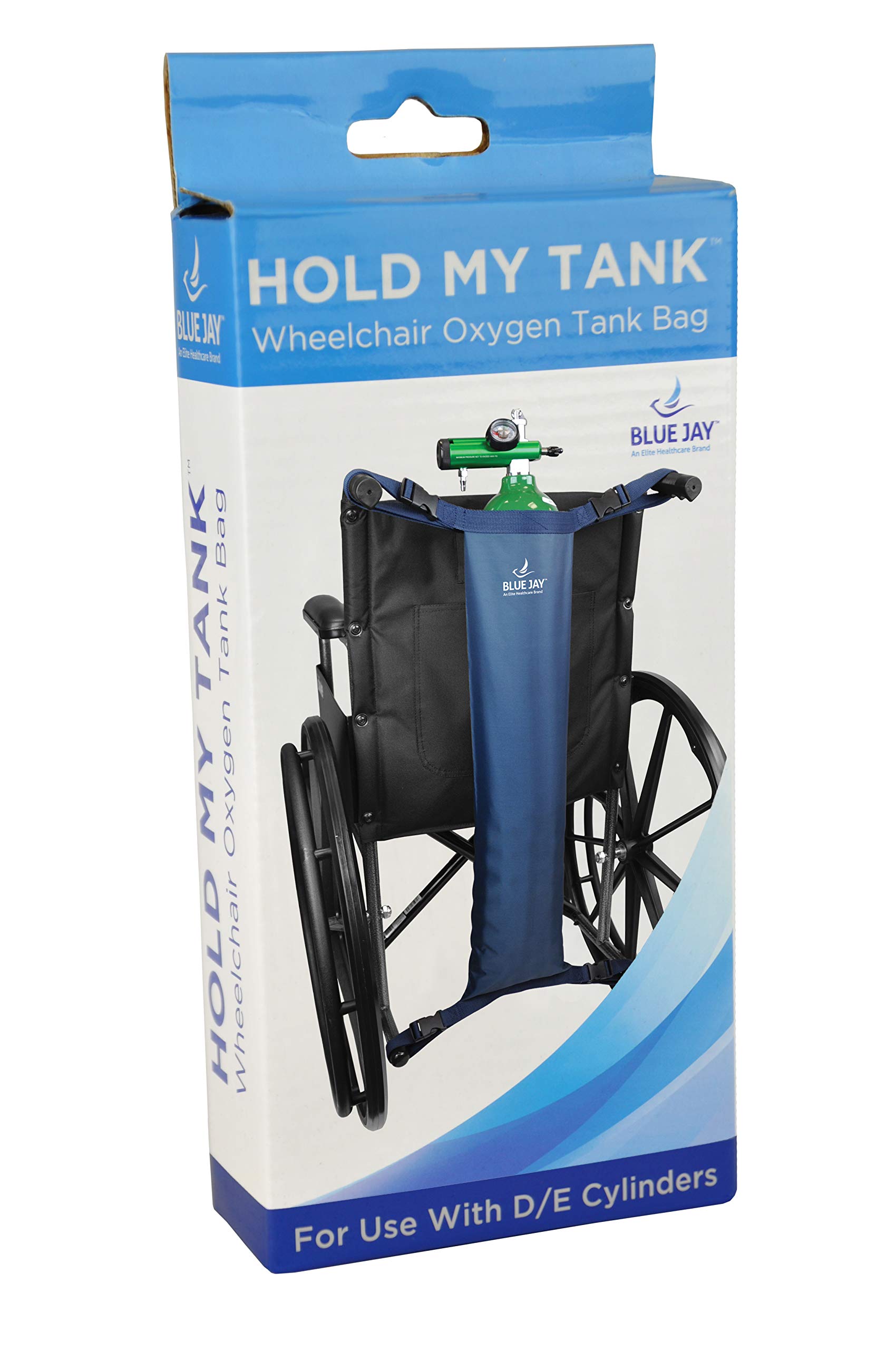 Blue Jay An Elite Healthcare Brand Hold My Tank Oxygen Tank Bag for Fits Any Wheelchair| Easy-to-Adjust Quick Release Buckles with Extra Long Straps | Waterproof Nylon Mask | Respiratory Aids