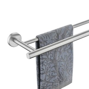 jqk double towel bar, 24 inch 304 stainless steel thicken 0.8mm bath towel rack for bathroom, towel holder brushed wall mount, total length 27.16 inch, tb100l24-bn