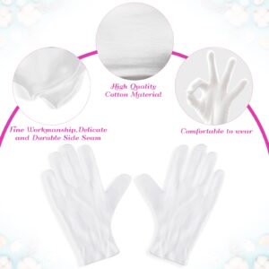 Paxcoo 12 Pairs XL White Cotton Gloves for Dry Hand Moisturizing Cosmetic Eczema Hand Spa and Jewelry Inspection