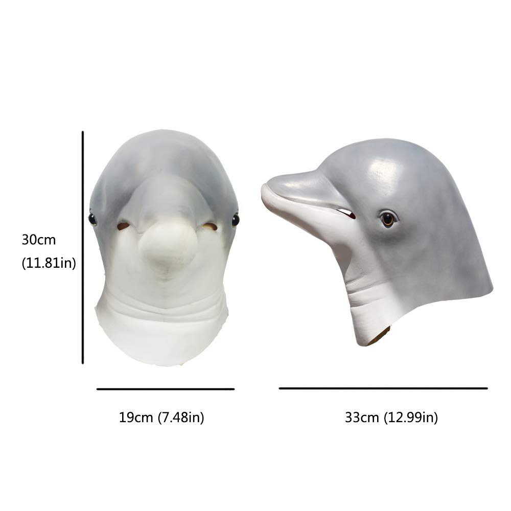 PartyHop - Dolphin Mask - Halloween Party Latex Sea Animal Mask