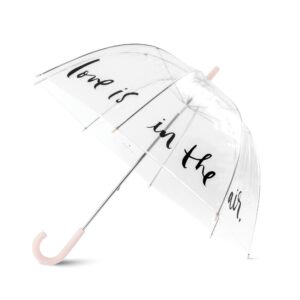 kate spade new york clear umbrella for rain, large bubble umbrella for weddings, love is in the air