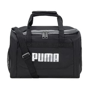 puma unisex child evercat transformation sports duffel bags, black/silver, one size us