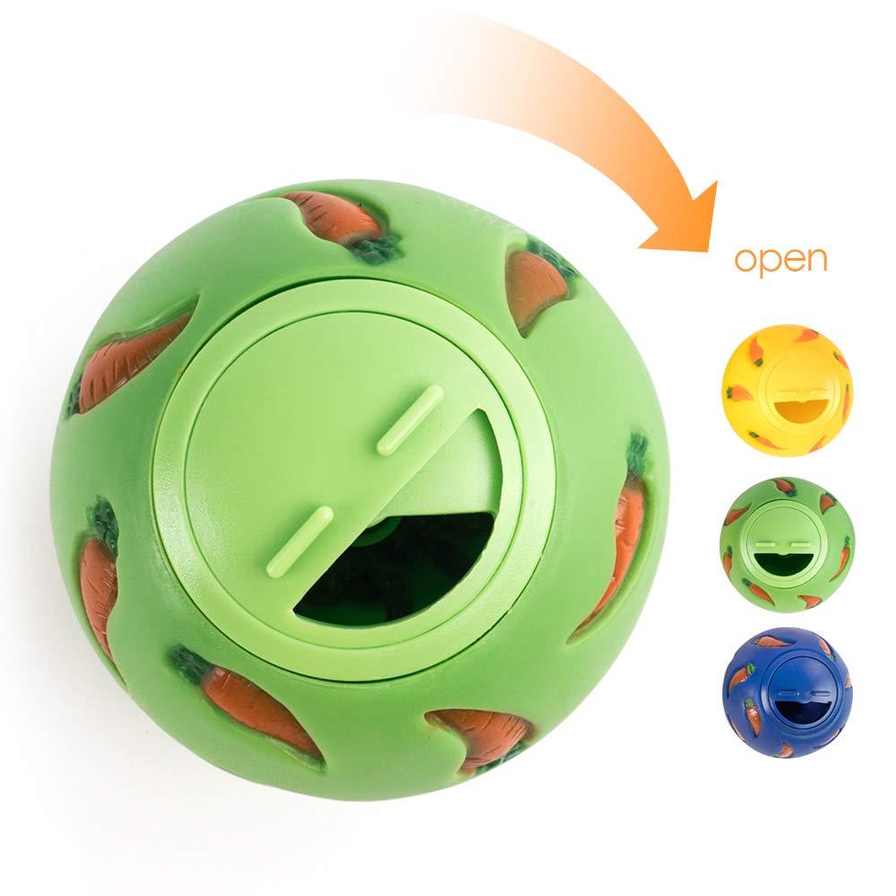 Niteangel Treat Ball, Snack Ball for Small Animals (Small, Yellow & Green)