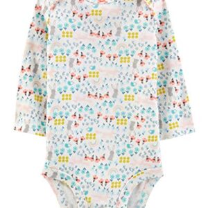 Simple Joys by Carter's Baby Girls' 5-Pack Long-Sleeve Bodysuit, Dots/Floral/Hearts/Owl, Preemie