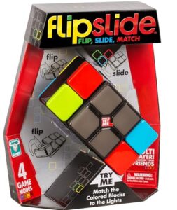 flipslide game - electronic handheld game | addictive multiplayer puzzle game of skill | flip, slide & match colors to beat the clock | 4 thrilling game modes | ages 8+ | includes batteries