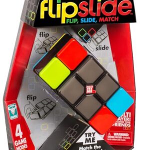 Flipslide Game - Electronic Handheld Game | Addictive Multiplayer Puzzle Game of Skill | Flip, Slide & Match Colors to Beat the Clock | 4 Thrilling Game Modes | Ages 8+ | Includes Batteries