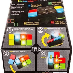 Flipslide Game - Electronic Handheld Game | Addictive Multiplayer Puzzle Game of Skill | Flip, Slide & Match Colors to Beat the Clock | 4 Thrilling Game Modes | Ages 8+ | Includes Batteries