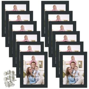 giftgarden 5x7 picture frame black 5 x 7 photo frames bulk for wall or tabletop, 12 pack