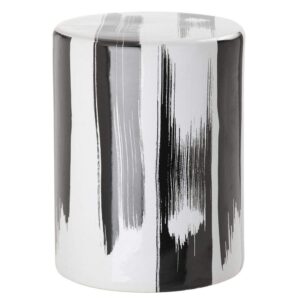 safavieh talon modern abstract ceramic decorative garden stool, black