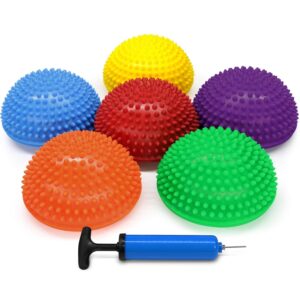 yes4all hedgehog balance pods for exercise, core body balancing, balance pods for kids & adults with hand pump - set of 25