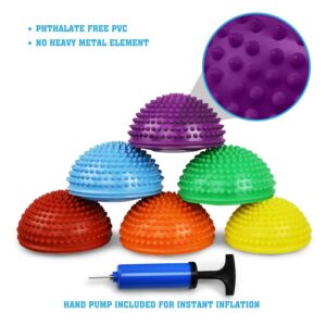 Yes4All Hedgehog Balance Pods for Exercise, Core Body Balancing, Balance Pods for Kids & Adults with Hand Pump - Set of 25