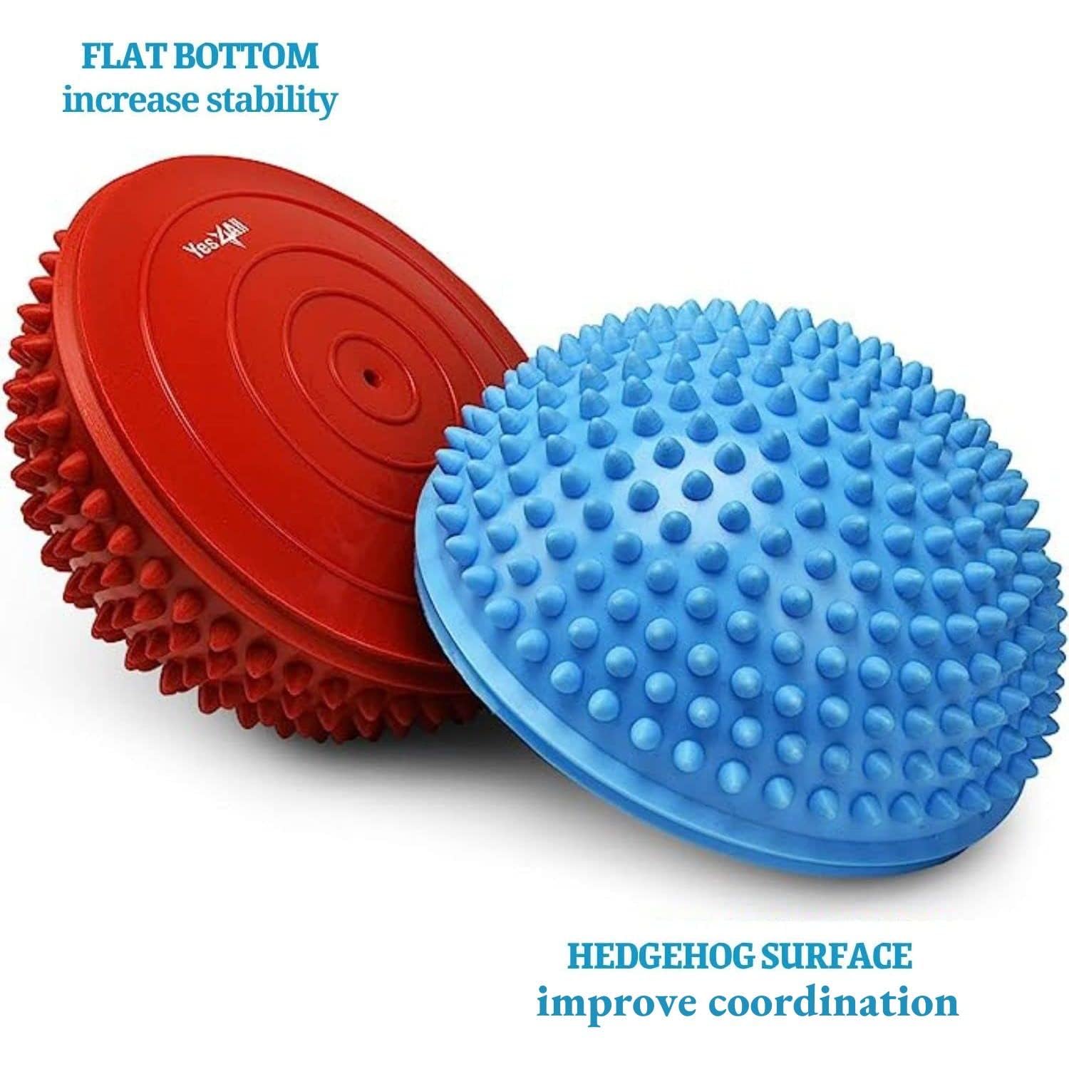 Yes4All Hedgehog Balance Pods for Exercise, Core Body Balancing, Balance Pods for Kids & Adults with Hand Pump - Set of 25