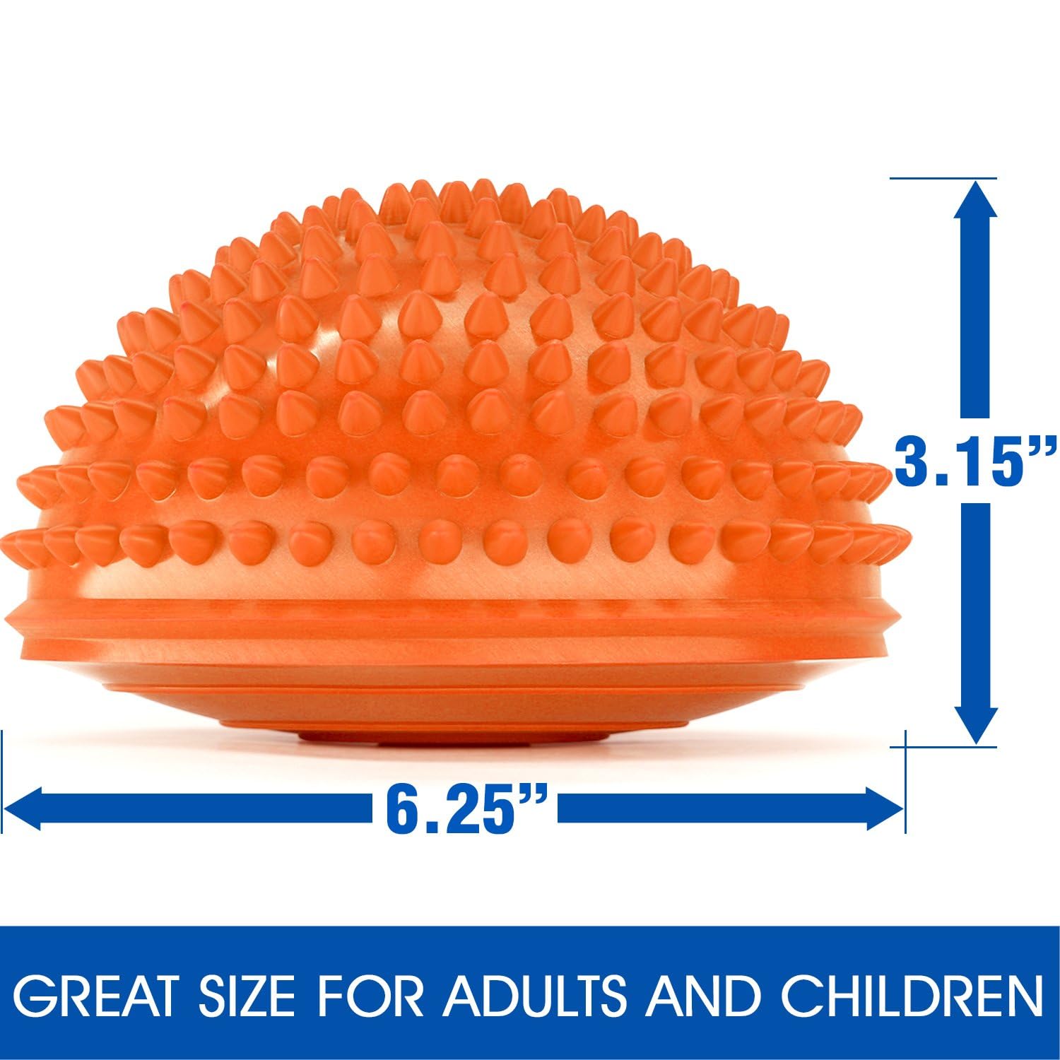 Yes4All Hedgehog Balance Pods for Exercise, Core Body Balancing, Balance Pods for Kids & Adults with Hand Pump - Set of 25