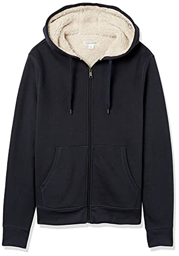 Amazon Essentials Men's Sherpa-Lined Full-Zip Fleece Hoodie, Navy, XX-Large