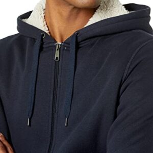 Amazon Essentials Men's Sherpa-Lined Full-Zip Fleece Hoodie, Navy, XX-Large