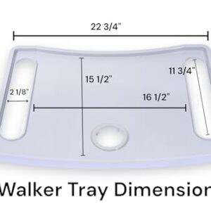 Essential Medical Supply's Molded Walker Tray with Cup Holder - Perfect for Mobility and Transport, Fits Most Walkers and Provides Convenient Tray for Almost Any Folding Walker