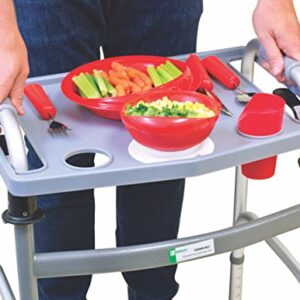 Essential Medical Supply's Molded Walker Tray with Cup Holder - Perfect for Mobility and Transport, Fits Most Walkers and Provides Convenient Tray for Almost Any Folding Walker