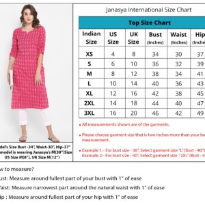 Janasya Indian Women's Tunic Tops Cotton Kurti for Women(JNE2170-KR-436-XL) Black