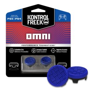 kontrolfreek omni for playstation 4 (ps4) and playstation 5 (ps5) | performance thumbsticks | 2 low-rise concave | blue