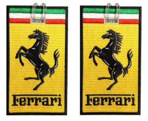 luggage tags, ferrari logo, embroidered, 2 pack, 12 colors, never break!