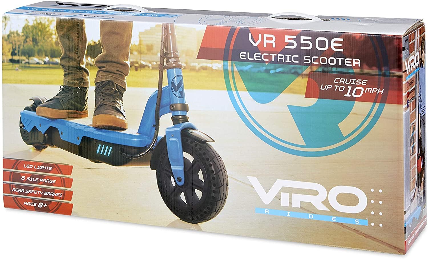 VIRO Rides VR 550E Rechargeable Electric Scooter With Lights - Ride On UL 2272 Certified, Multicolor