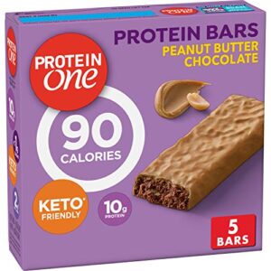 protein one 90 calorie keto protein bars, peanut butter chocolate, 5 ct