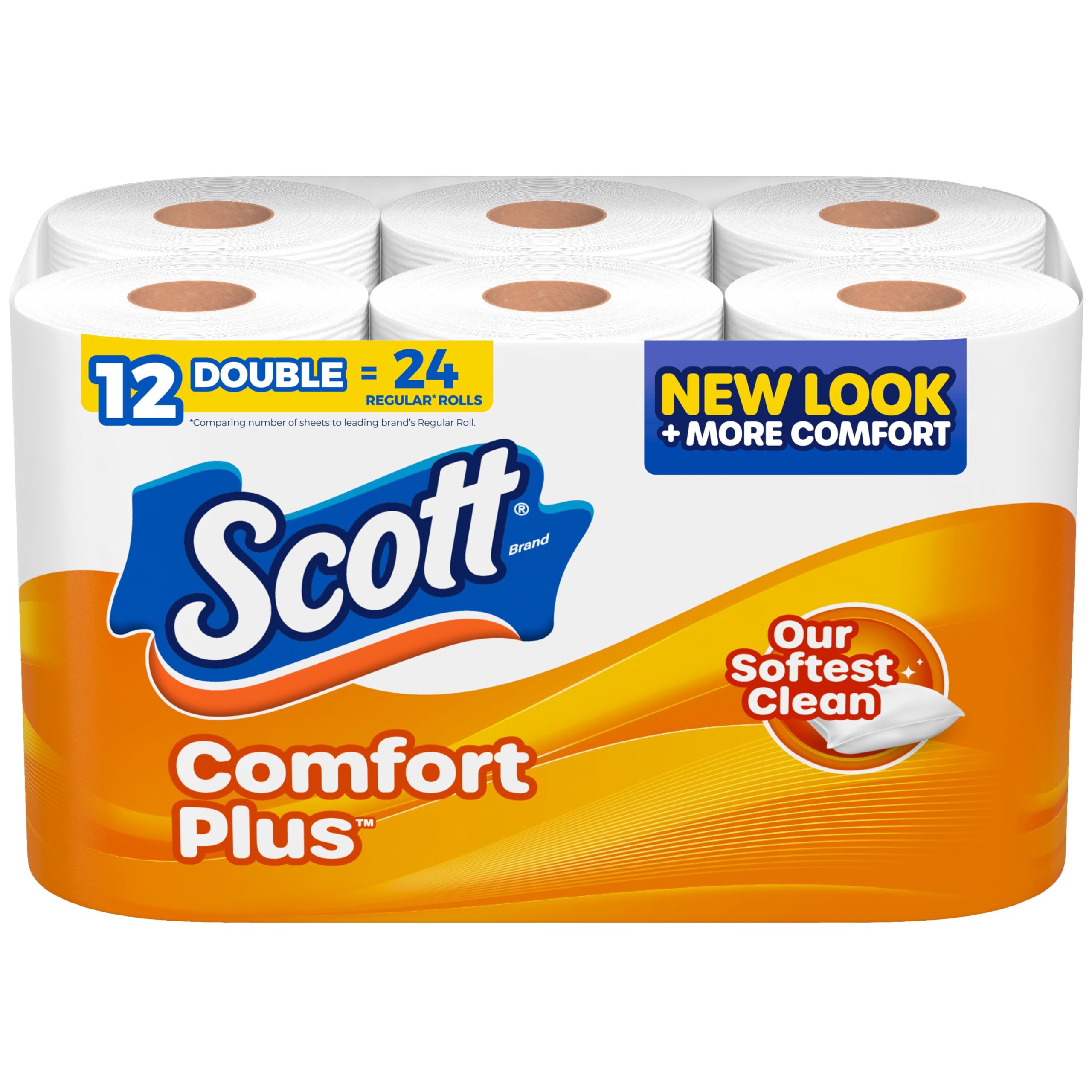 Scott ComfortPlus Toilet Paper, 12 Double Rolls, 231 Sheets per Roll, Septic-Safe, 1-Ply Toilet Tissue, 12 Count (Pack of 1)