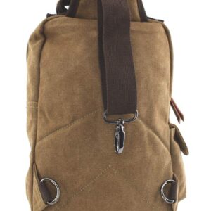 JIAO MIAO Canvas Shoulder Backpack Travel Rucksack Sling Bag Cross Body Messenger Bag,180308-Coffee